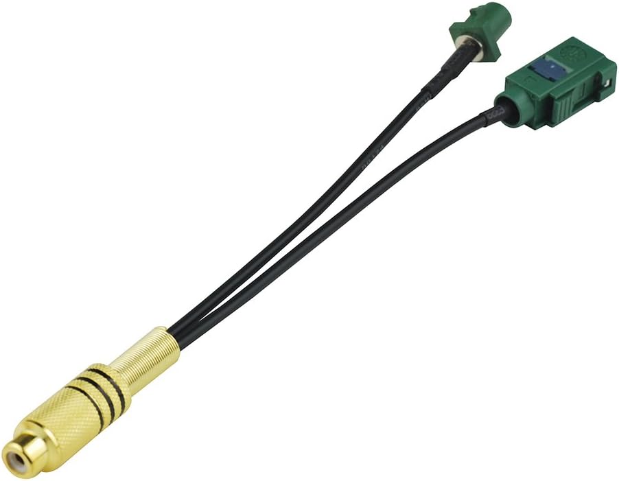 Superbat Fakra to RCA Splitter Cable, RCA Female to Green Fakra E Fema